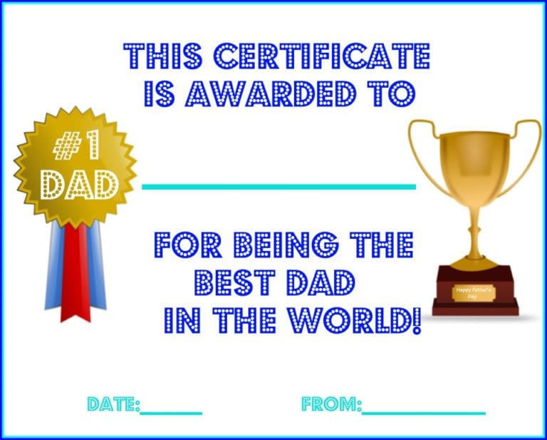 Father's Day Printable Certificates | Ottawa Mommy Club