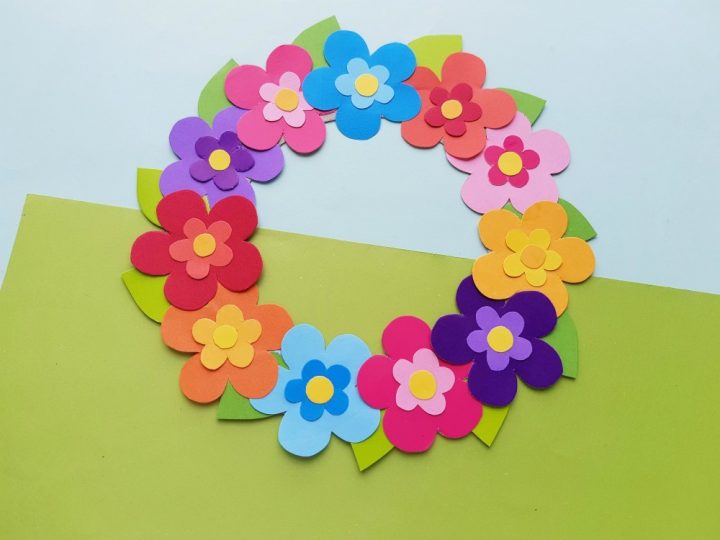 Colourful Paper Flower Wreath Craft - Ottawa Mommy Club