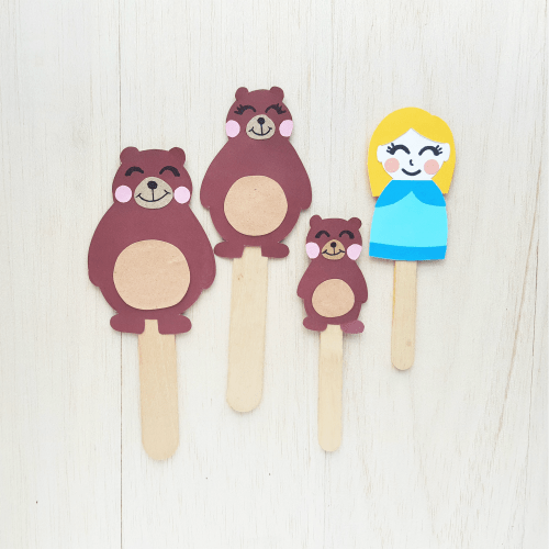 Goldilocks and the Three Bears Puppet Craft With Printable Template