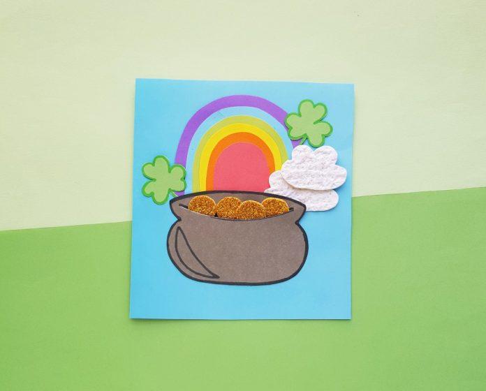 Pot of Gold Paper Craft For Kids on St. Patrick's Day - OMC
