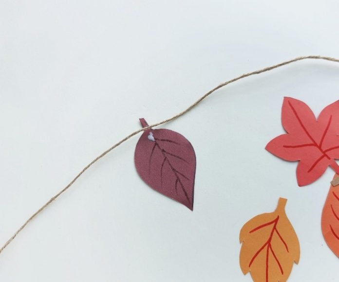 DIY Fall Paper Leaf Garland With a Free Leaves Printable Template