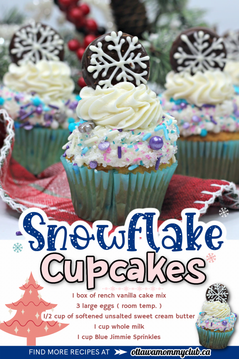 Snowflake Cupcakes Topped with York Peppermint Patties | OMC